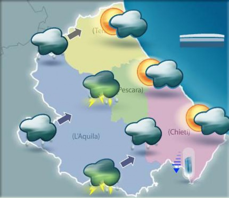 Il tempo domani: nuvoloso e piogge su tutta penisola - Meteo - Abruzzo24ore
