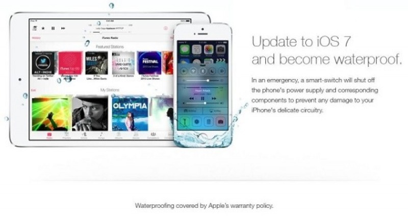 iOS 7 non rende l'iPhone impermeabile! La pubblicità fake Apple che fa ... iOS 7 non rende l'iPhone impermeabile! La pubblicità fake Apple che fa ...