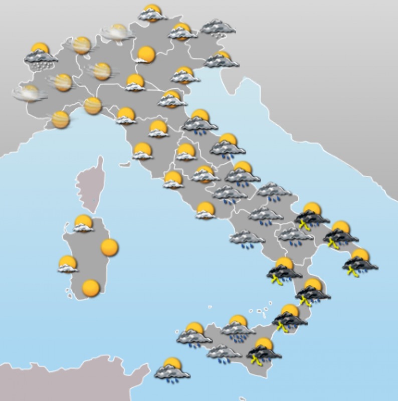 Il tempo: domani tra nuvole e rasserenamenti sull'Italia - Meteo - Abruzzo24ore