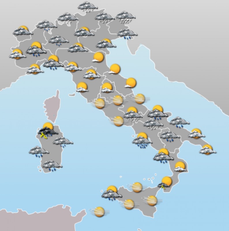 Il tempo: nel week end nuvole e pioggia sull'Italia - Meteo - Abruzzo24ore