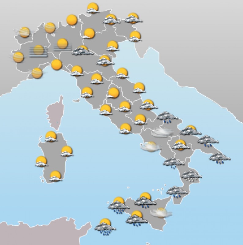 Il tempo: domani migliora al Nord, la pioggia si sposta al Sud - Meteo - Abruzzo24ore