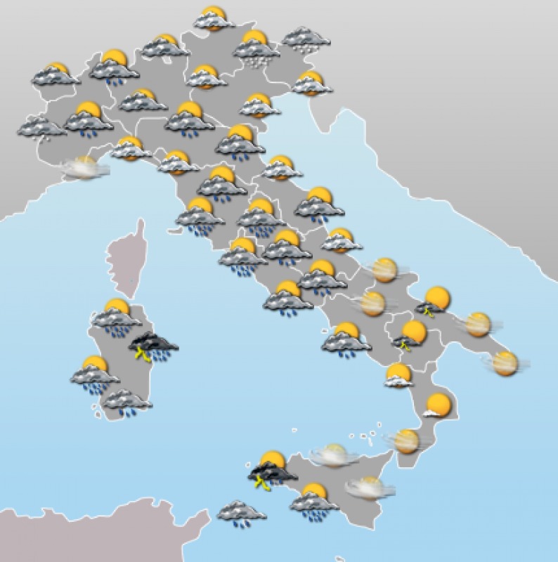 Il tempo, domani nubi diffuse e pioggia sulla Penisola - Meteo - Abruzzo24ore