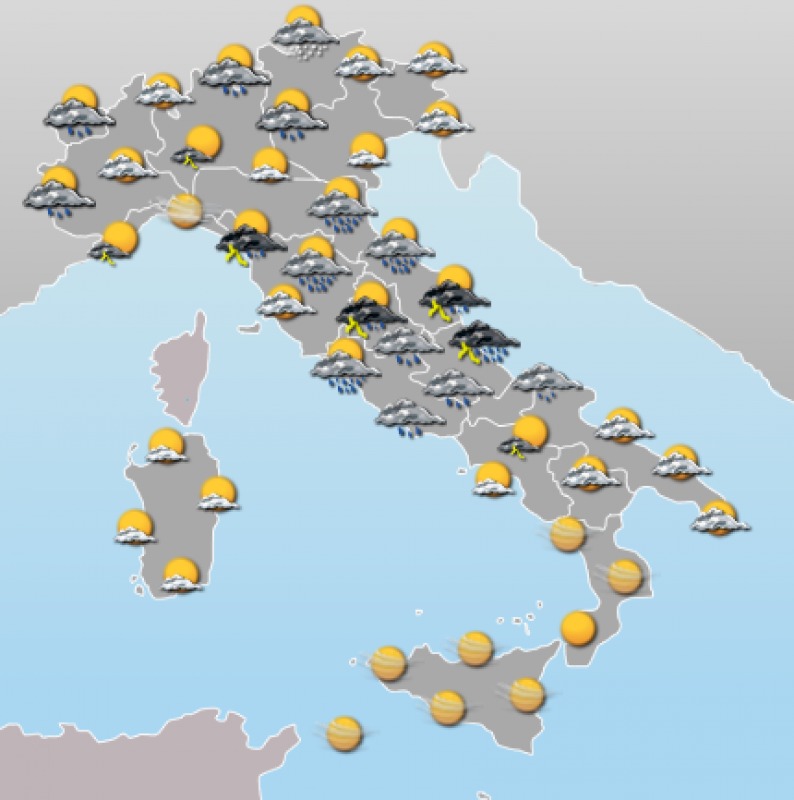 Il tempo, domani nuvole e pioggia sull'Italia - Meteo - Abruzzo24ore