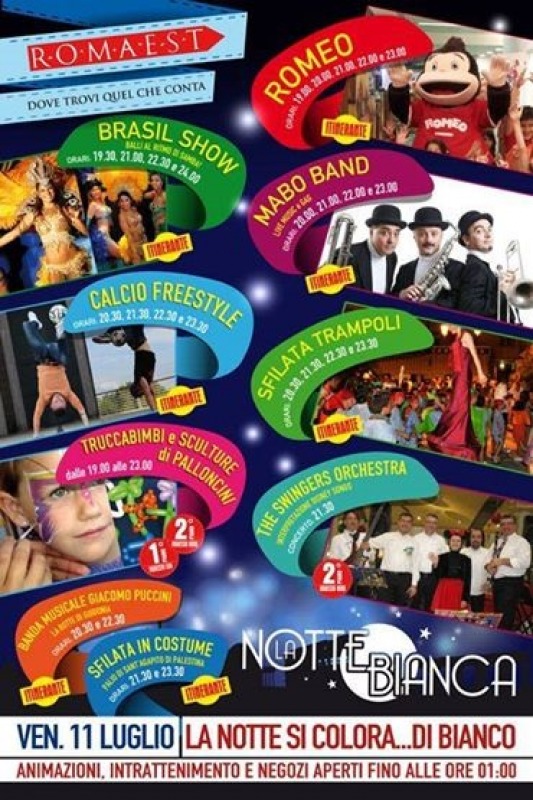 Notte Bianca al Centro Commerciale Romaest: animazioni, intrattenimento ...