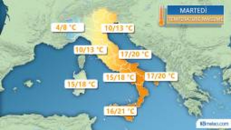 Flusso d'area calda nel sud Italia e in Abruzzo, temperature sui 20 ...