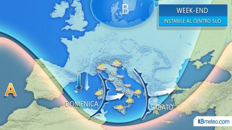 Meteo WeekEnd, tempo instabile e più freddo sull'Italia con pioggia e neve - Meteo Roma - Il24ore.it