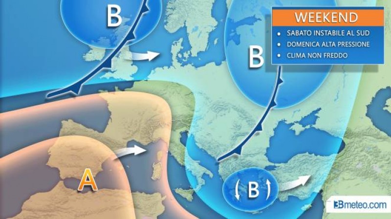 Fronte freddo in arrivo sulla Penisola, rischio pioggia nel fine settimana, temperature in calo ...