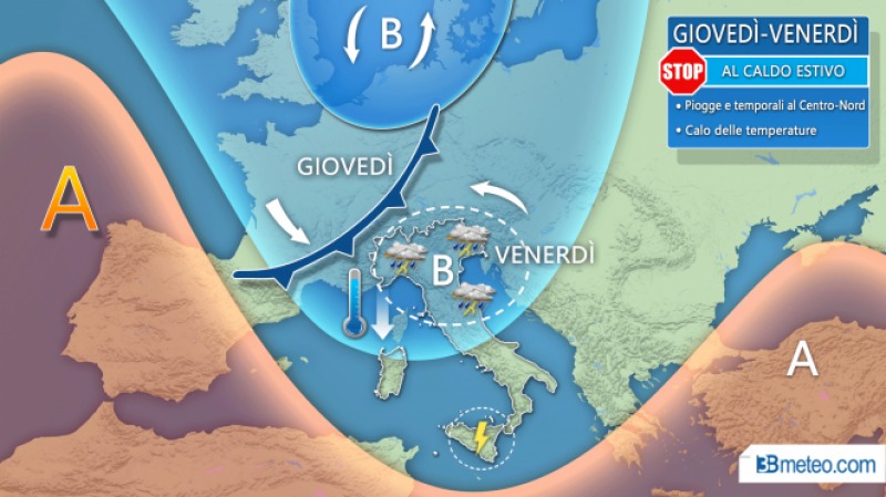 Maltempo in arrivo dal nord Europa, Piogge e temporali e abbassamento delle temperature - Meteo ...