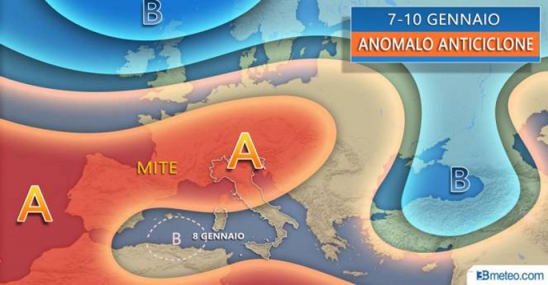 Settimana con un'anomalo anticiclone presente sulla Penisola, ma attenzione alle nebbie a nord ...