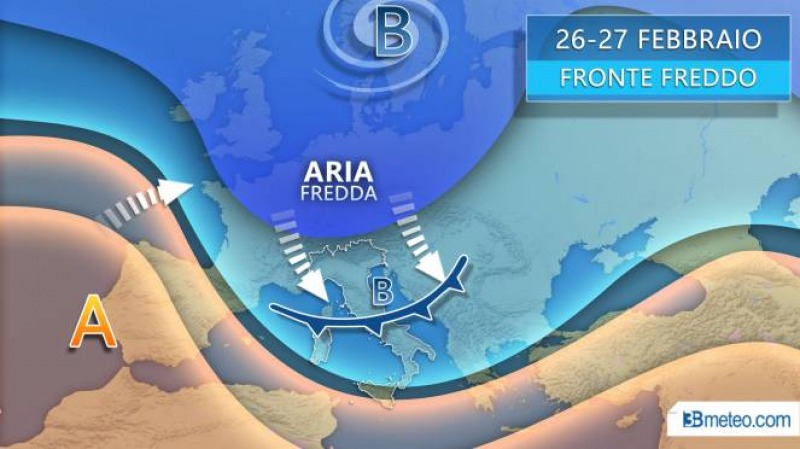 Fronte freddo in arrivo, temporali, neve e calo termico - Meteo Roma - Abruzzo24ore