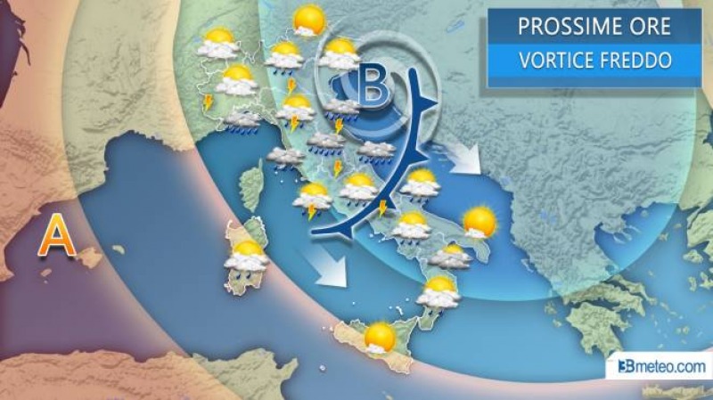 Meteo, vortice freddo in avvicinamento,nelle prossime ore sulla Pesinola temporali e grandinate ...