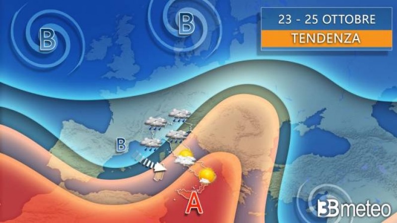 Da venerdì e nel WEEKEND torna la pioggia su parte d'Italia - Meteo Roma - Abruzzo24ore