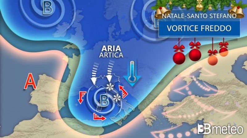 Impulso d'aria fredda in arrivo sulla Penisola, tra Natale e S. Stefano pioggia e neve - Meteo ...
