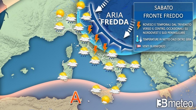 Fronte freddo in arrivo sull'Italia, vento freddo e locali temporali con grandinate - Meteo Roma ...