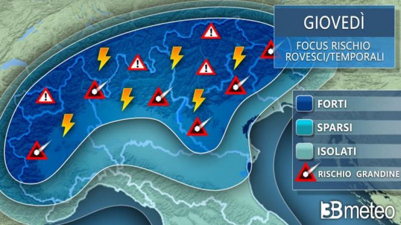 Forti temporali con grandinate e nubifragi al nord, sud ancora caldo sopra media - Meteo Roma ...