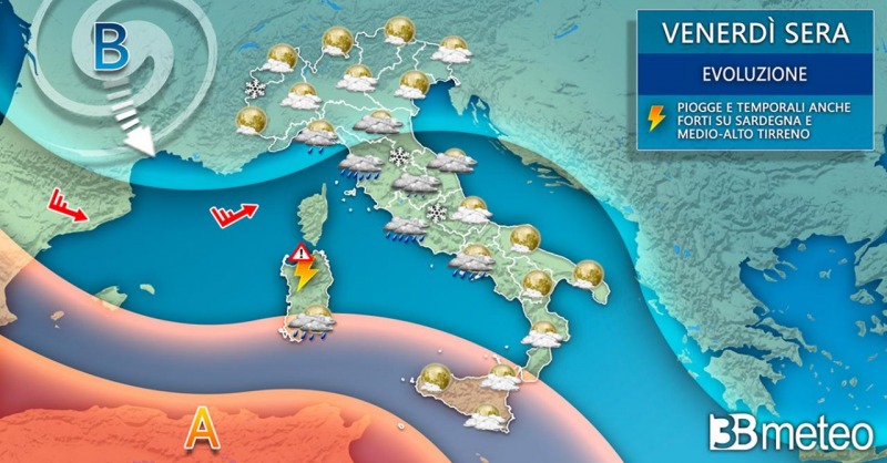 Weekend, nuovo ciclone in transito sull'Italia con piogge, temporali, neve e vento - Meteo Roma ...