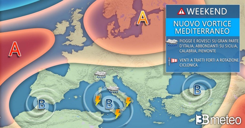 Nuovo vortice mediterraneo, ancora maltempo nel weekend su tutta la Penisola - Meteo Roma ...
