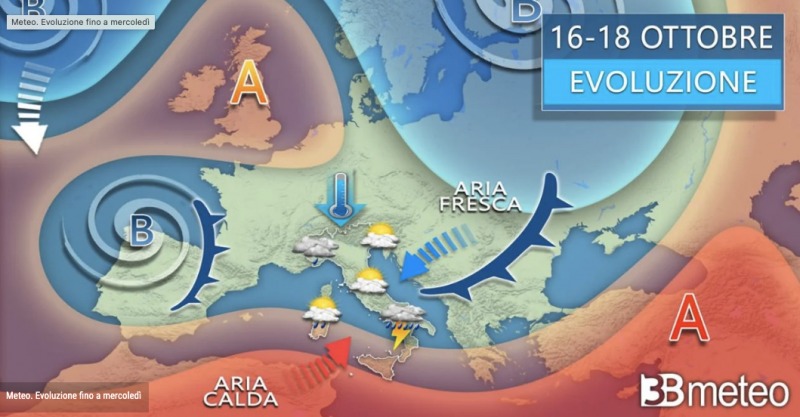 Avvicinandosi l'autunno, una nuova perturbazione atlantica porta previsioni di pioggia entro ...