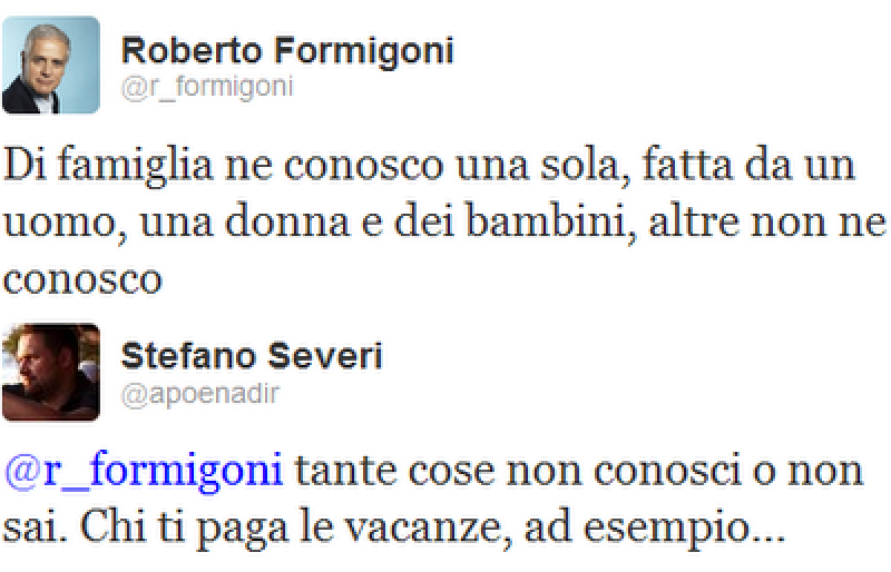 Formigoni, la famiglia e le dimenticanze. Deriso su twitter dai suoi ...